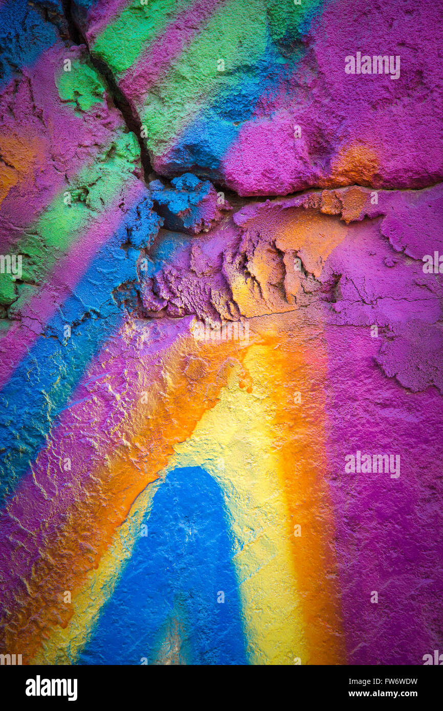photo flagstone painted with bright colors. closeup Stock Photo - Alamy