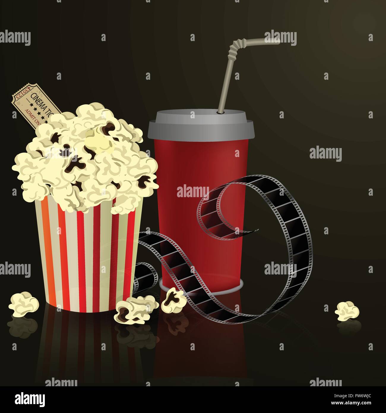 Popcorn and movie film Stock Vector Image & Art - Alamy