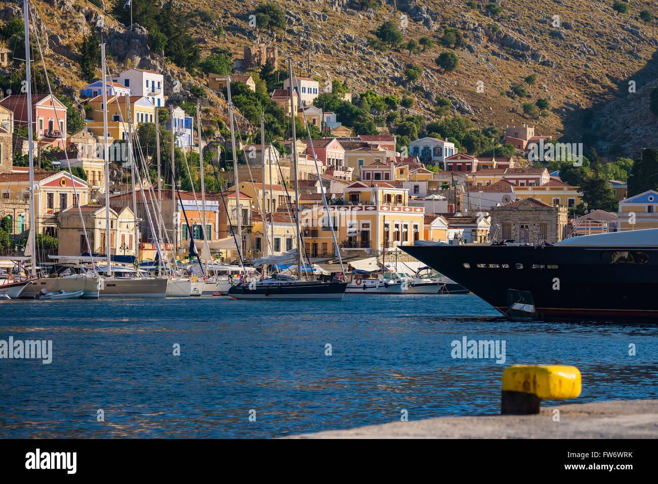 Tourist port of Symi island Greece Stock Photo - Alamy