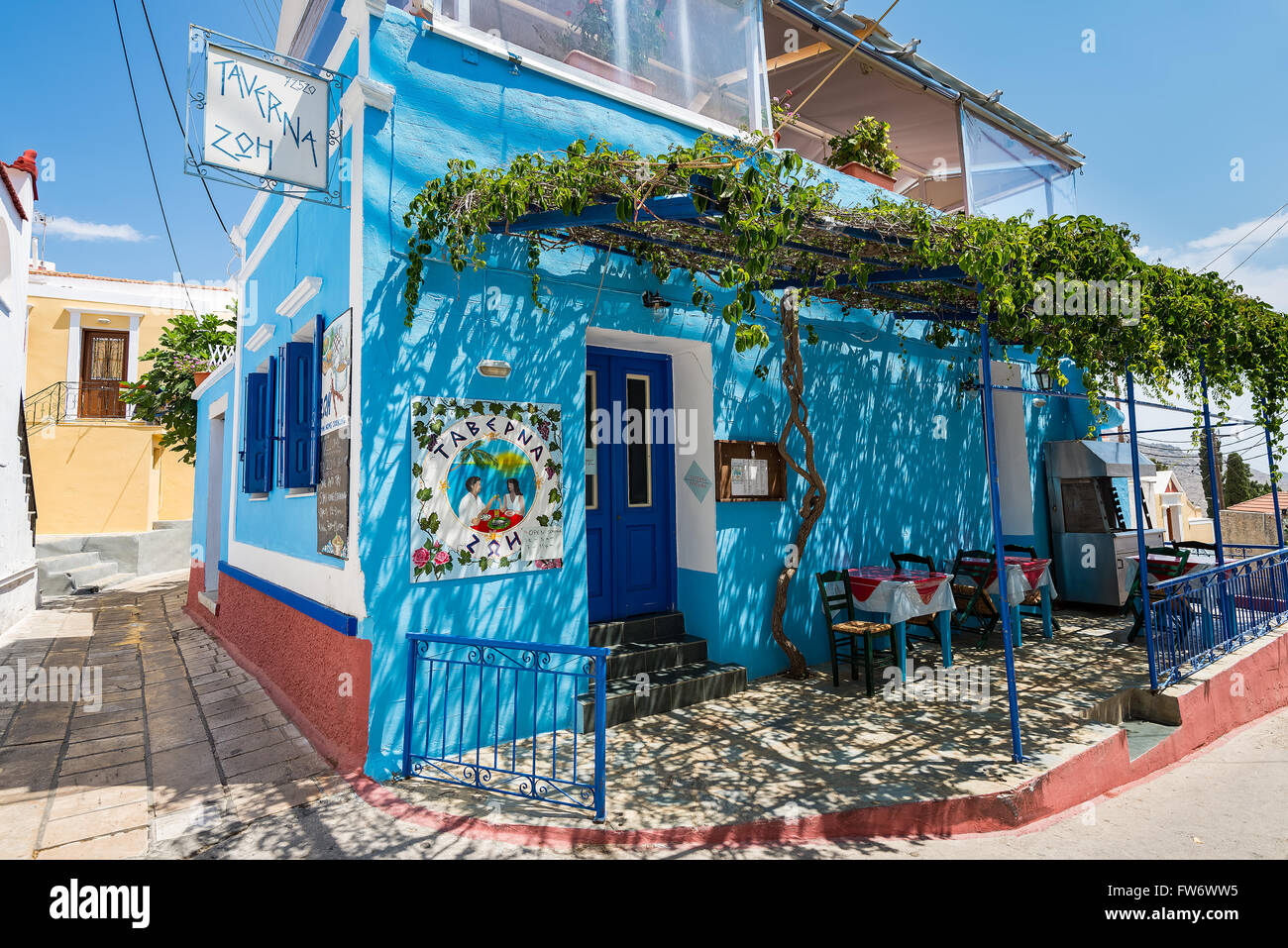 Greece taverna sunset hi-res stock photography and images - Alamy