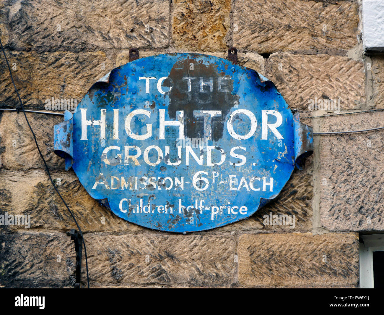 Old sign Giddy heights High Tor Matlock Bath Peak District National ...