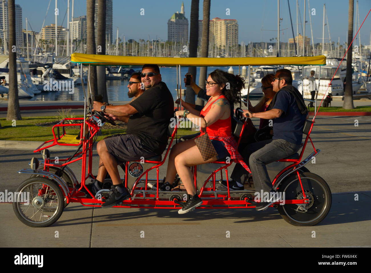 Fun at the Rainbow Lagoon Harbor, Long Beach CA Stock Photo - Alamy