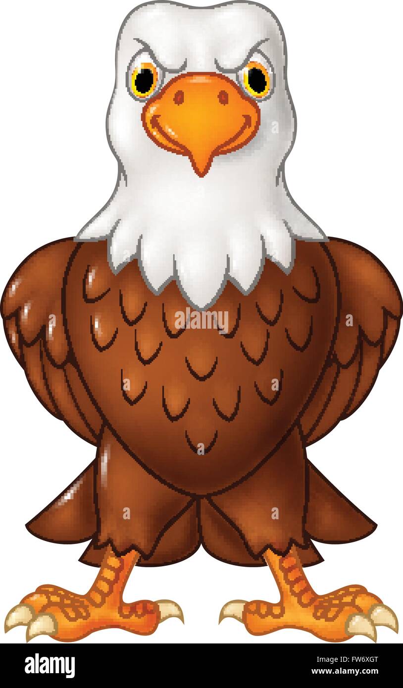 Cartoon bald eagle posing isolated on white background Stock Vector ...