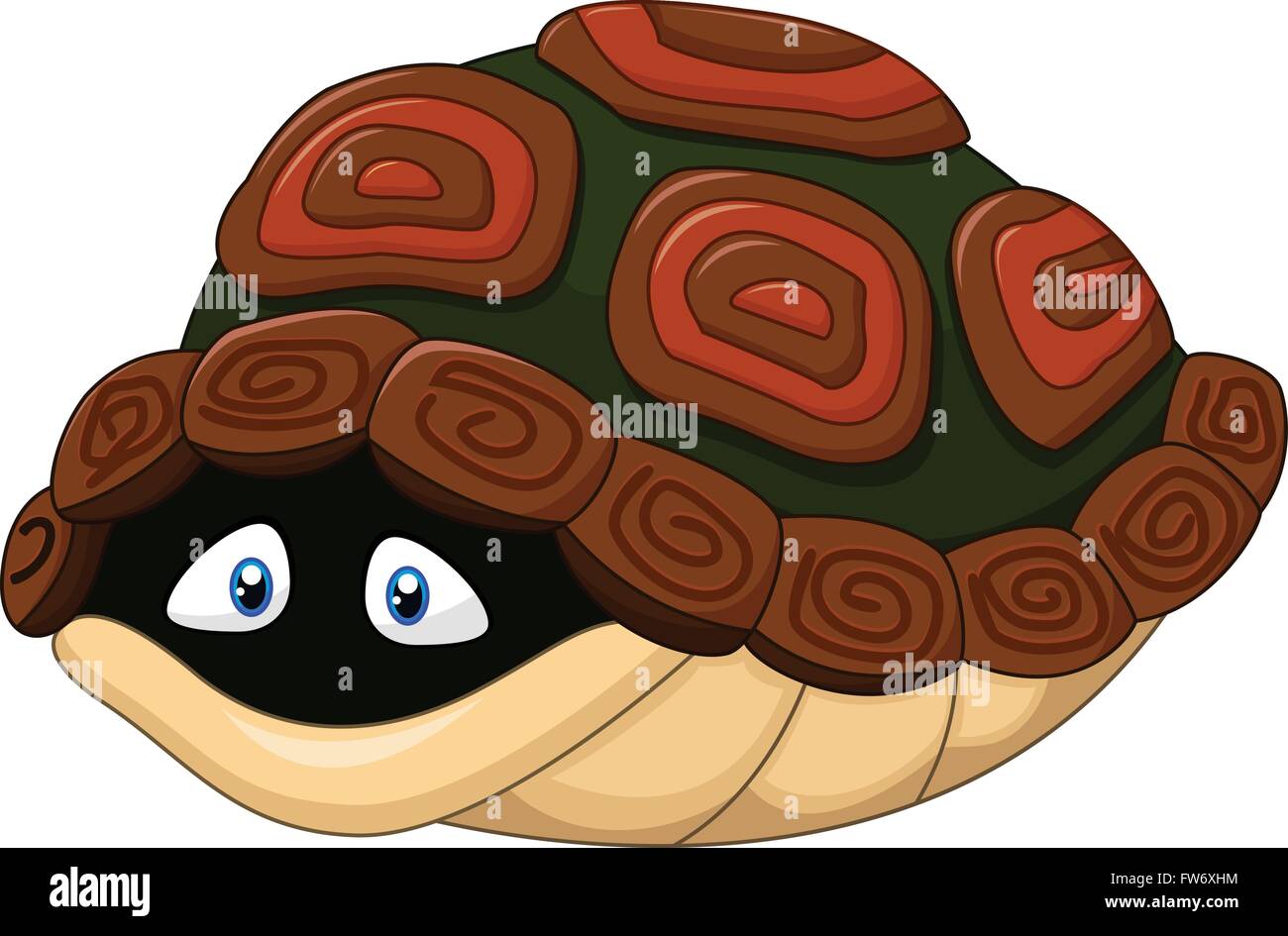 Cute turtle hides in its shell Stock Vector Image & Art - Alamy