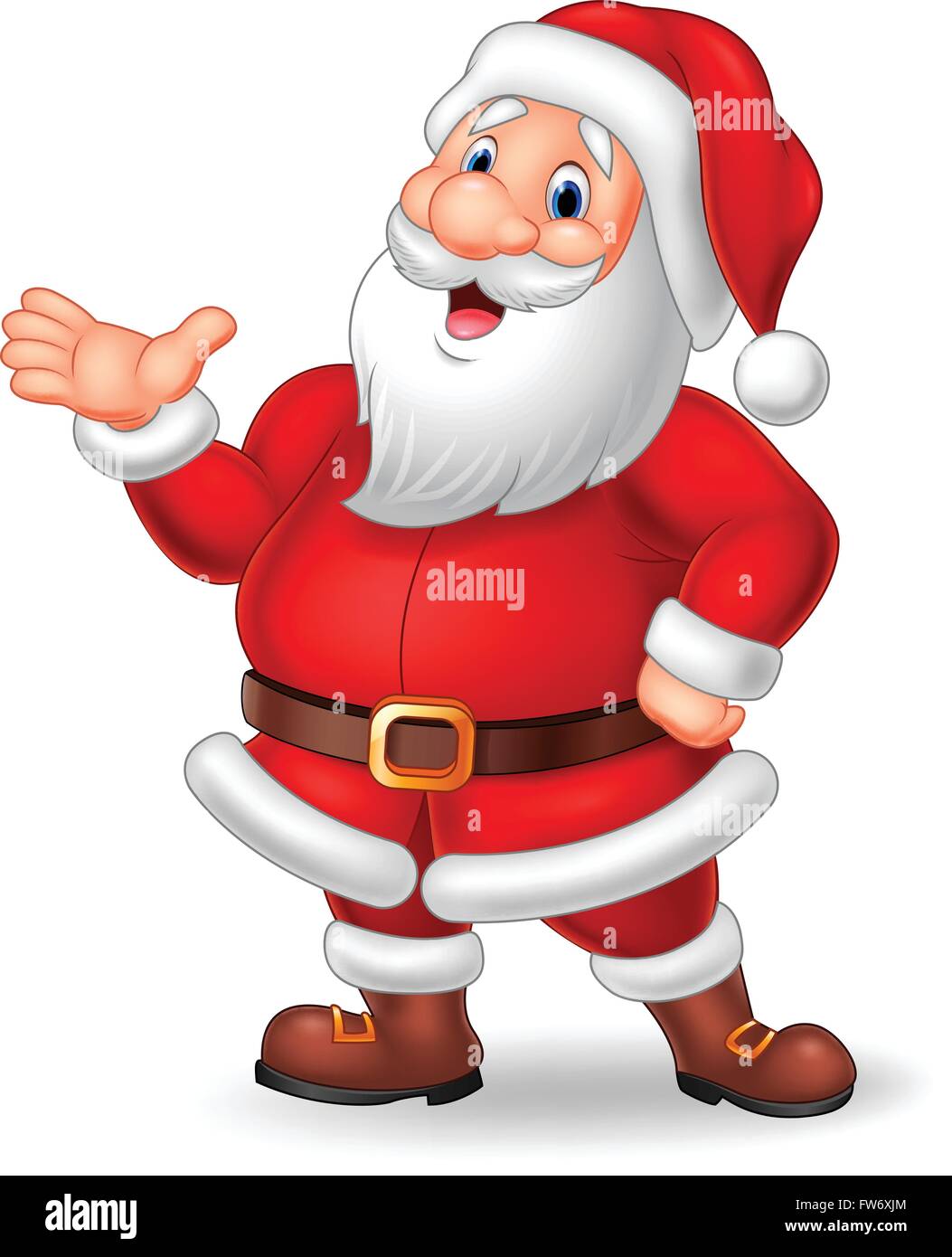 Cartoon Santa presenting isolated on white background Stock Vector ...