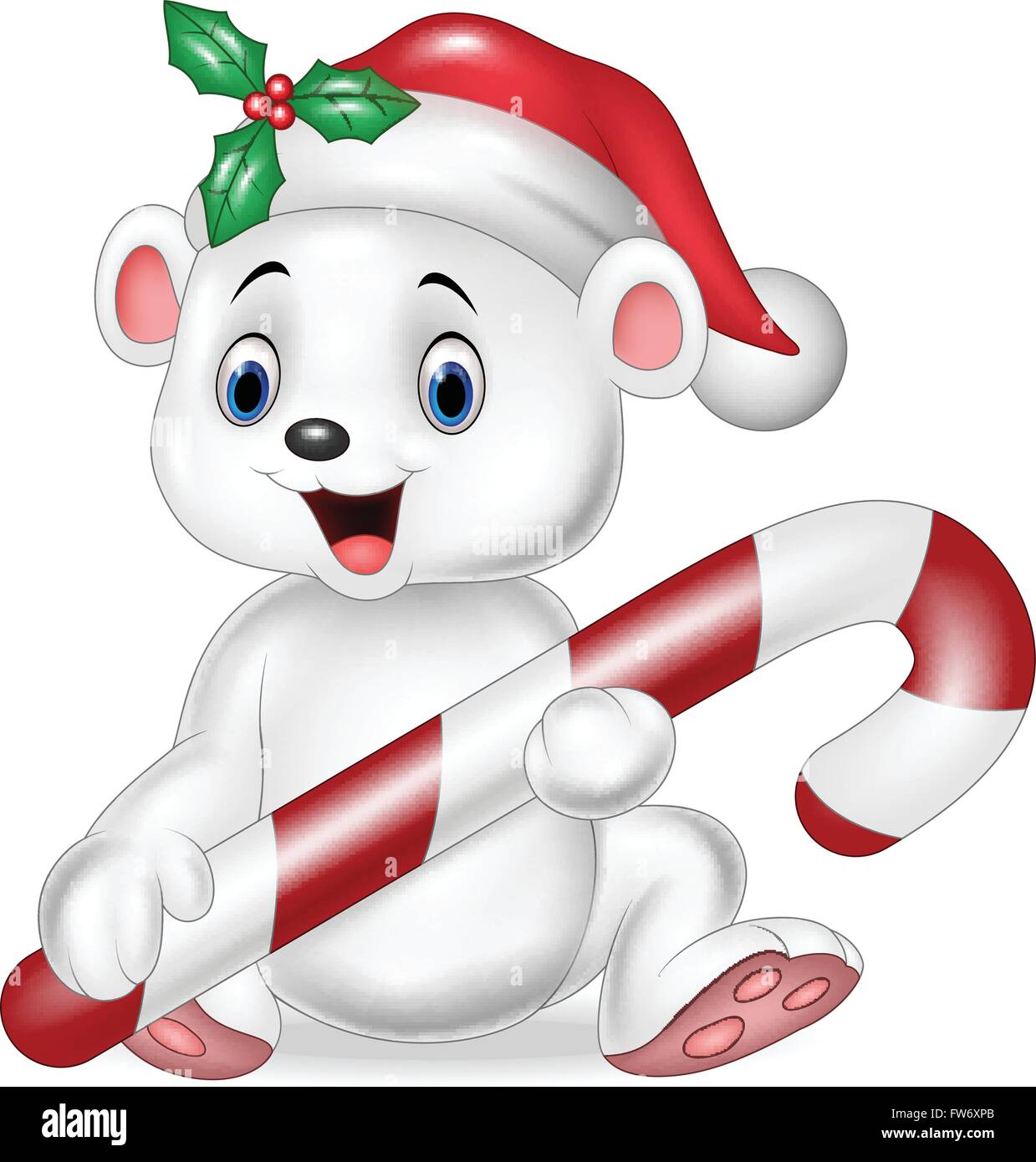 Cute baby bear holding Christmas candy Stock Vector Image & Art - Alamy
