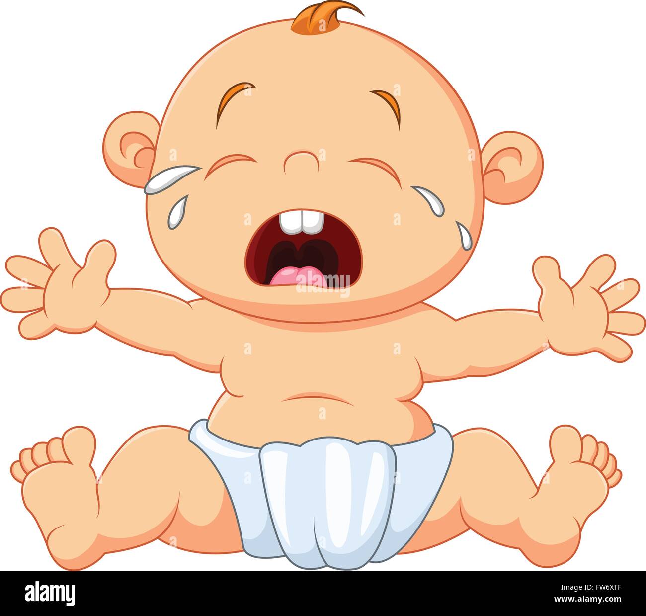 Newborn baby boy crying on Stock Vector Images - Alamy