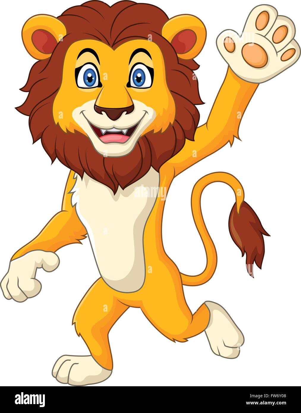 Lion cartoon waving hand Stock Vector Images - Alamy