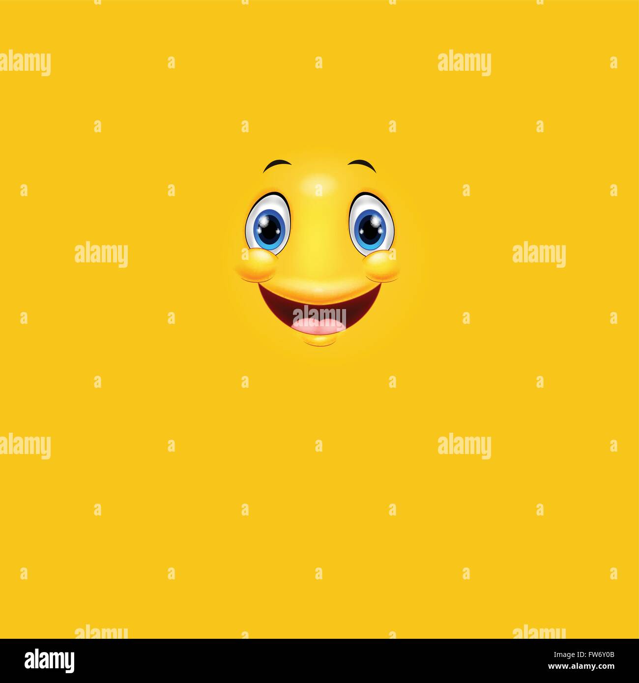 Cartoon cute yellow face smiling Stock Vector Image & Art - Alamy