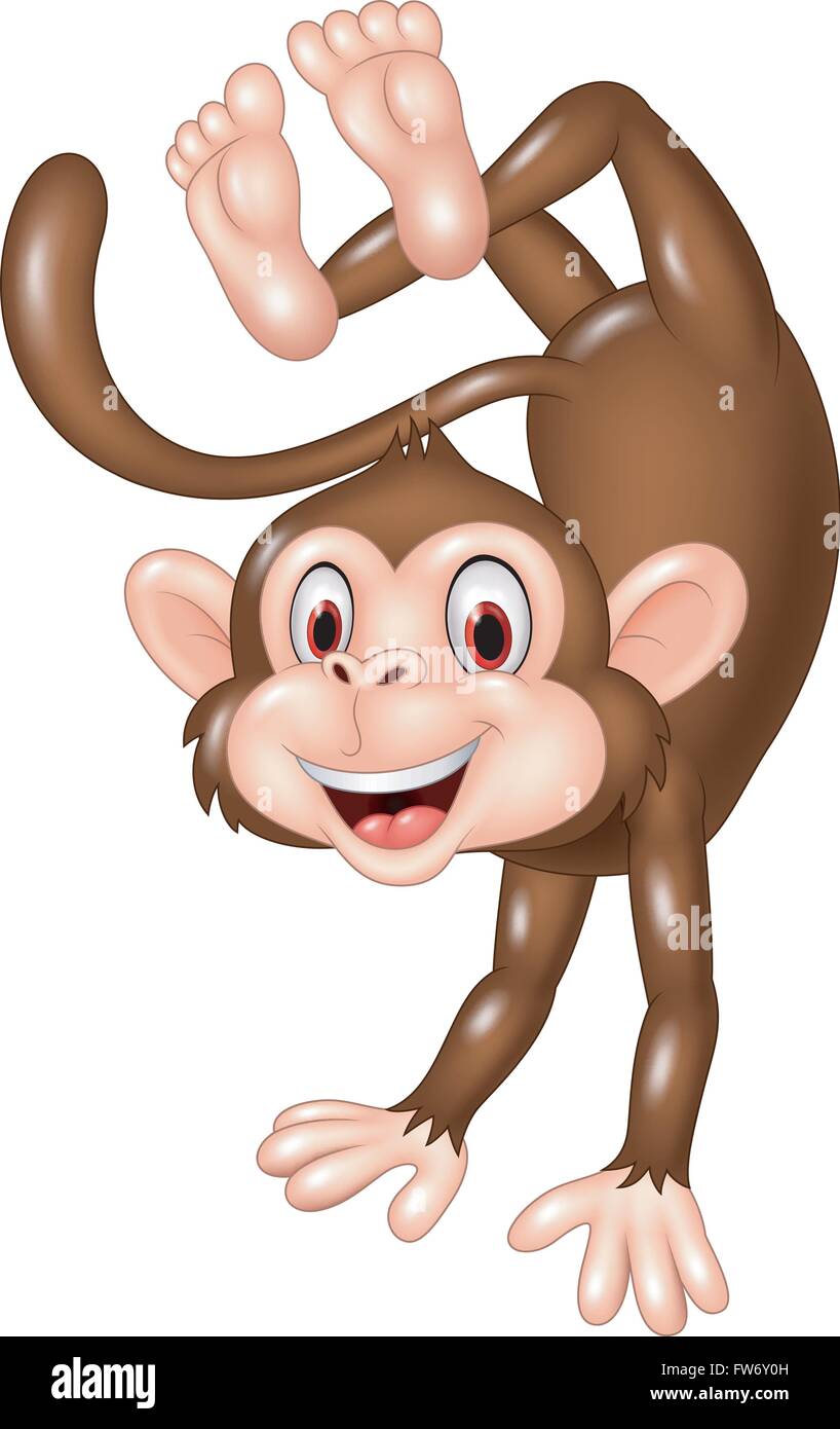 Cartoon happy monkey dancing Stock Vector Image & Art - Alamy