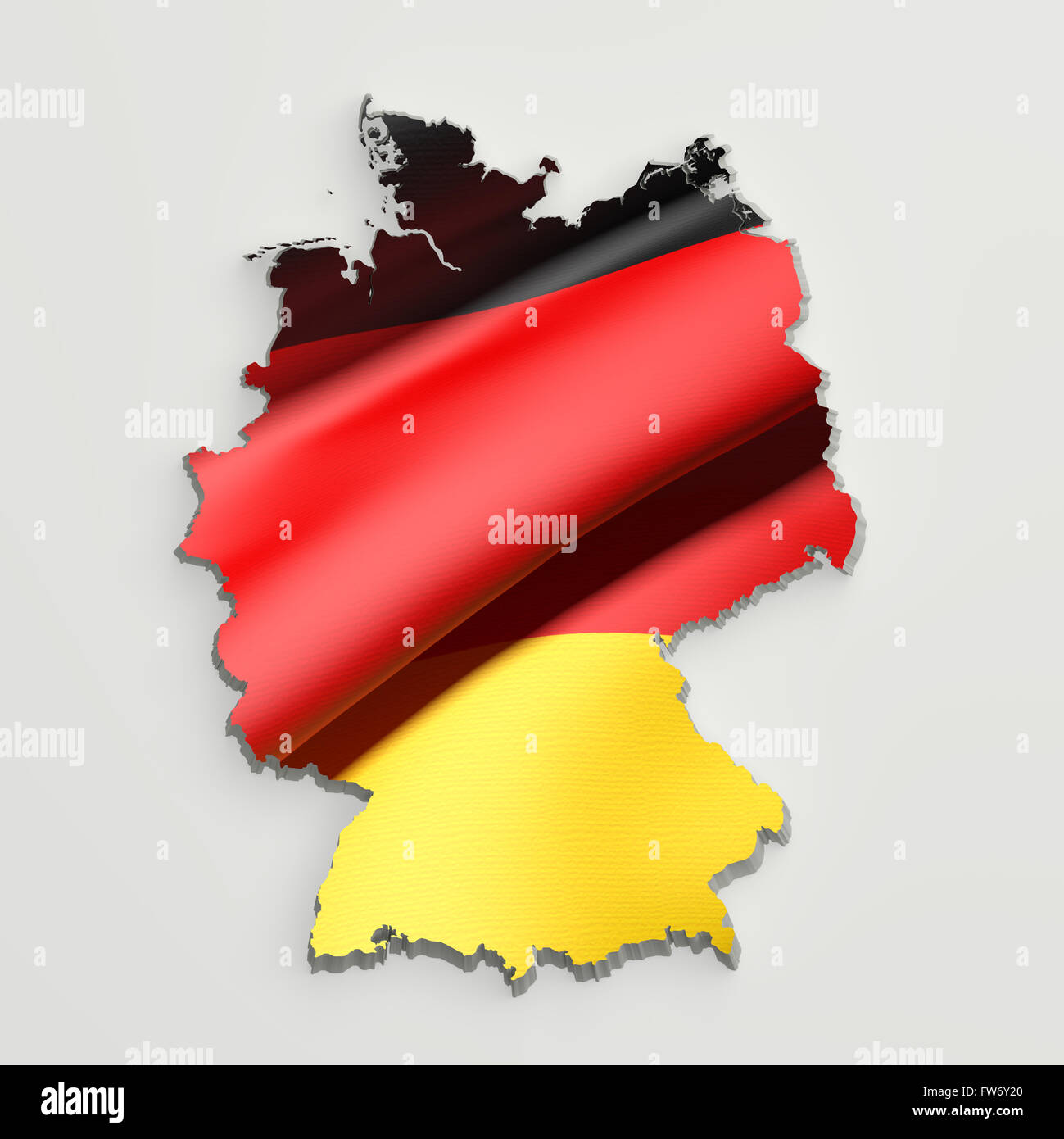 3d rendering of Germany map and flag on white background Stock Photo ...