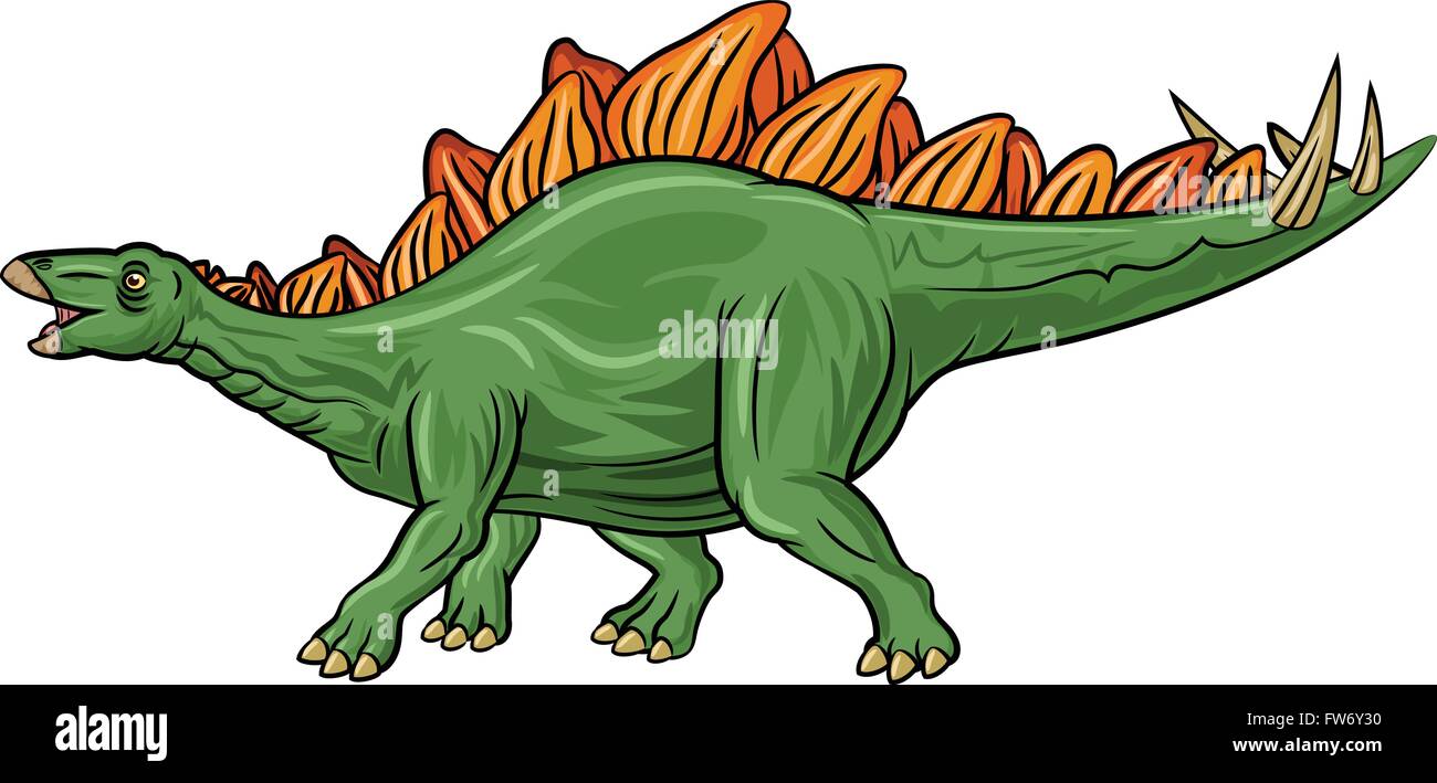 Cartoon stegosaurus isolated on white background Stock Vector Image ...