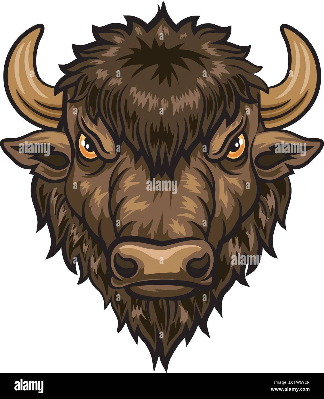 Long horn bison Stock Vector Images - Alamy