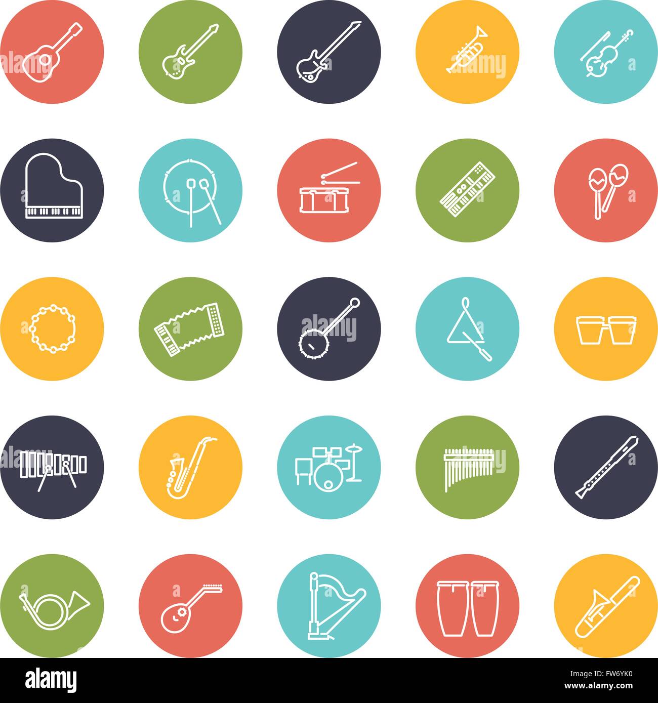 Music instrument set Stock Vector Images - Alamy