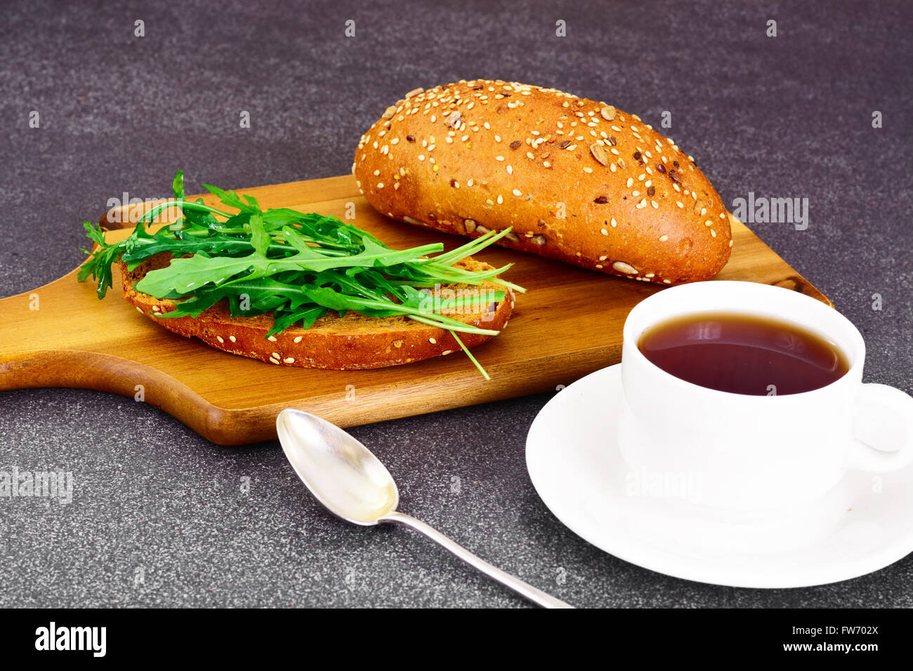 Vegetarian sandwich with rocket salad without meat Stock Photo - Alamy
