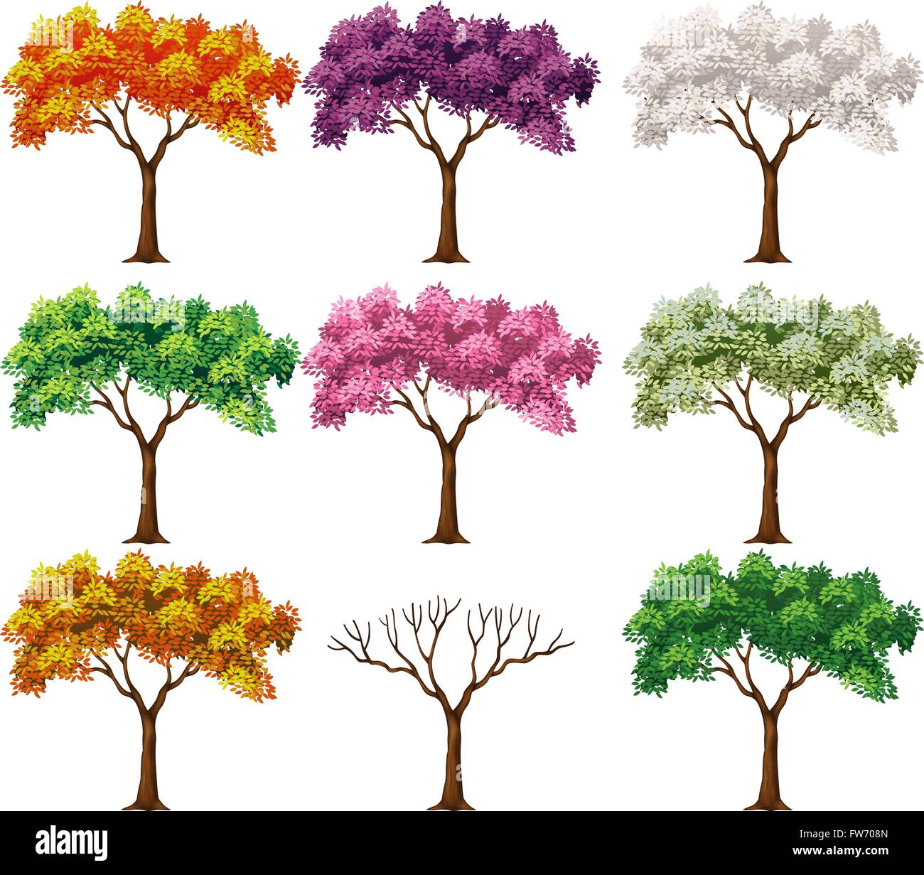 Illustration of beautiful colorful tree Stock Vector Image & Art - Alamy