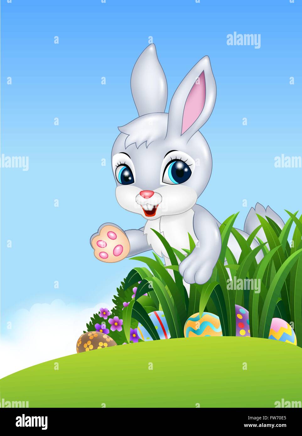 Cute little bunny walking Stock Vector Image & Art - Alamy