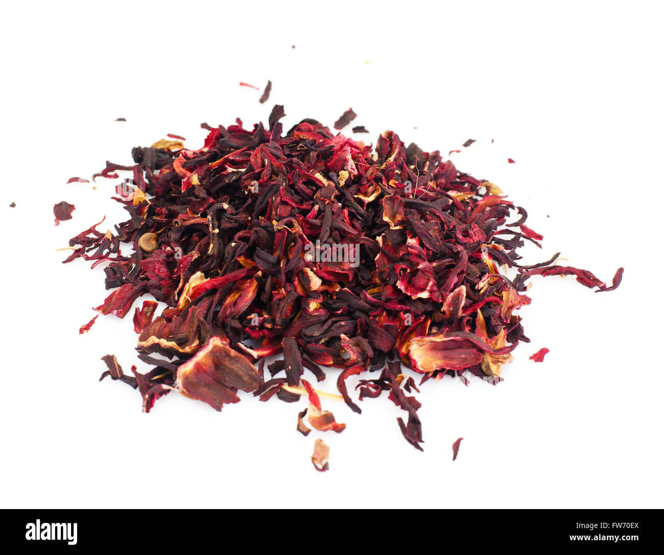 Dry Loose Tea Hibiscus Isolated on White Background Stock Photo - Alamy
