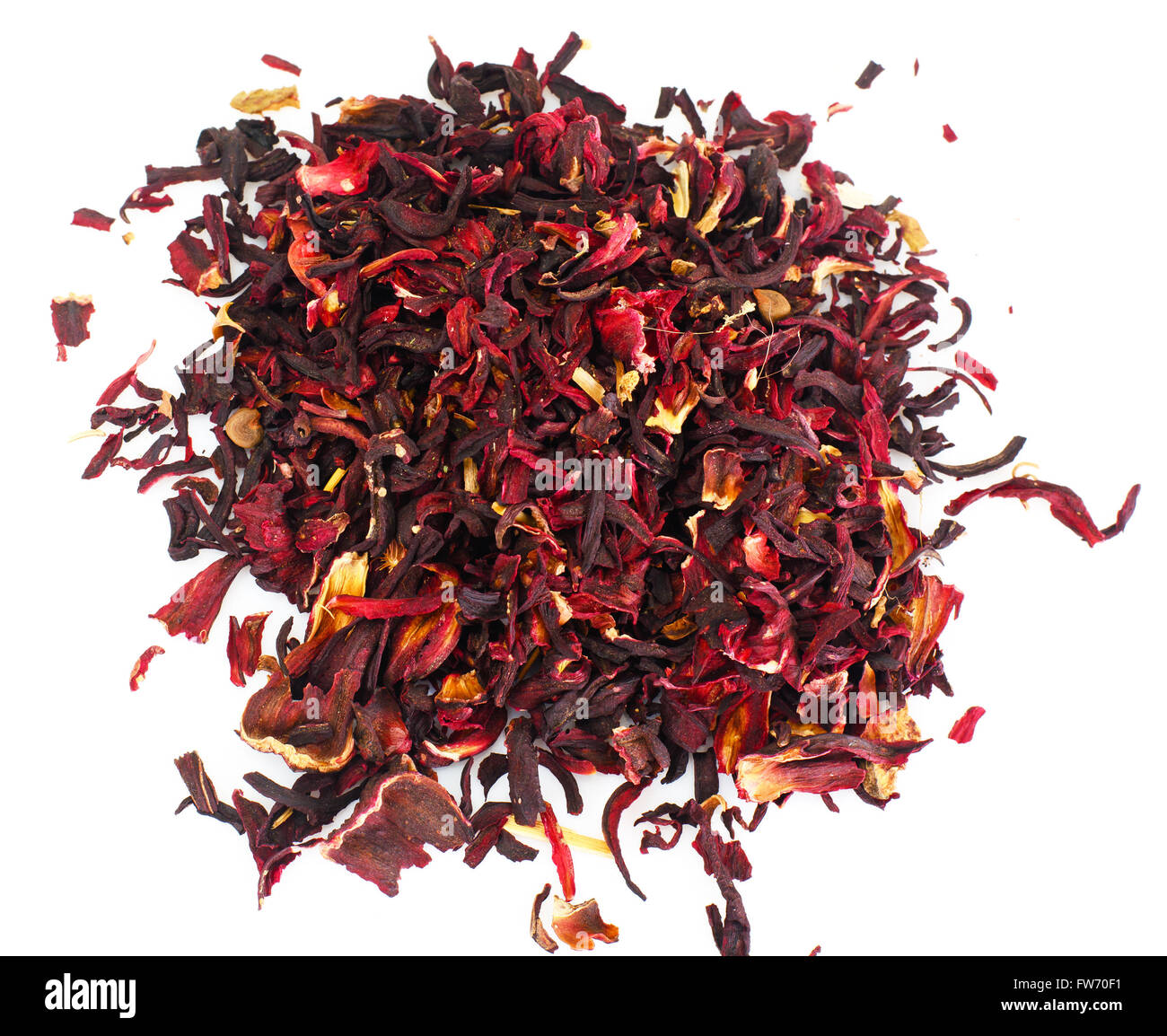 Dry Loose Tea Hibiscus Isolated on White Background Stock Photo - Alamy