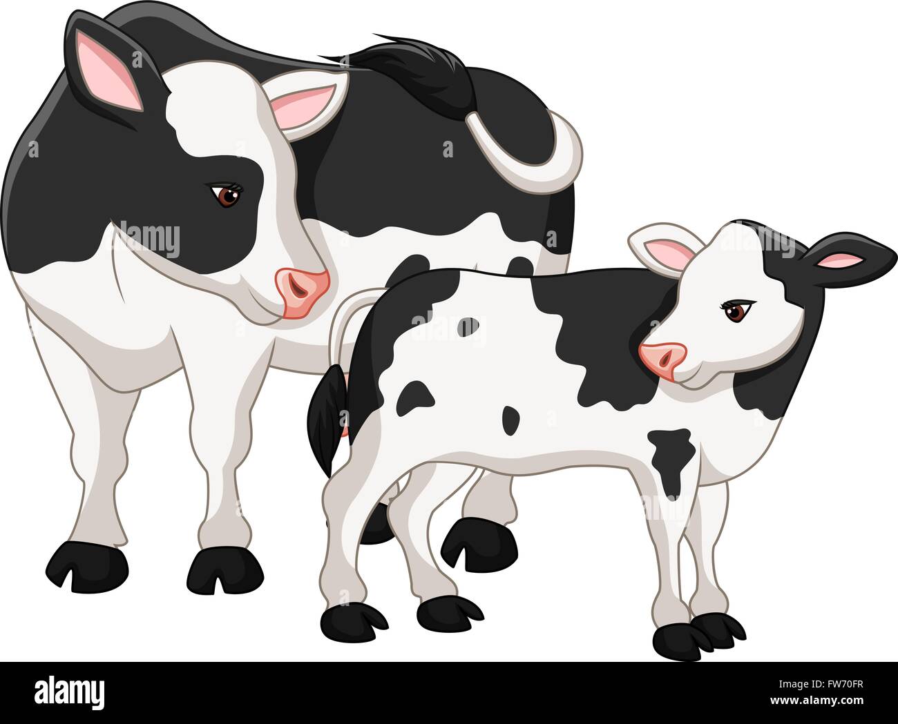Cute cow mother with baby calf Stock Vector Image & Art - Alamy