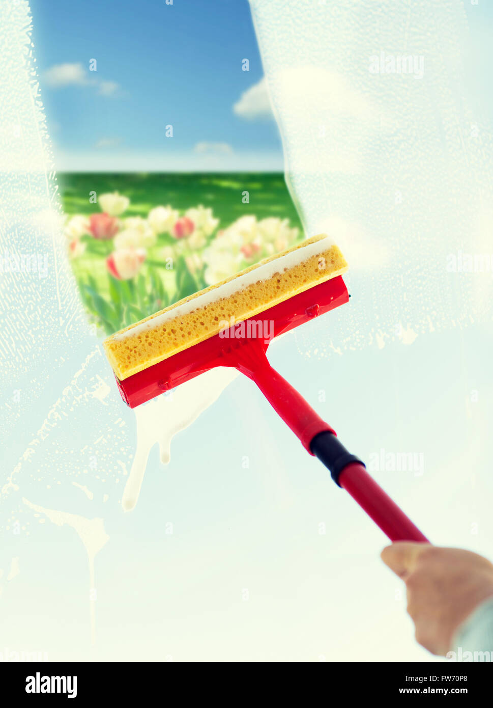 Window washing professional cleaning close hi-res stock photography and ...