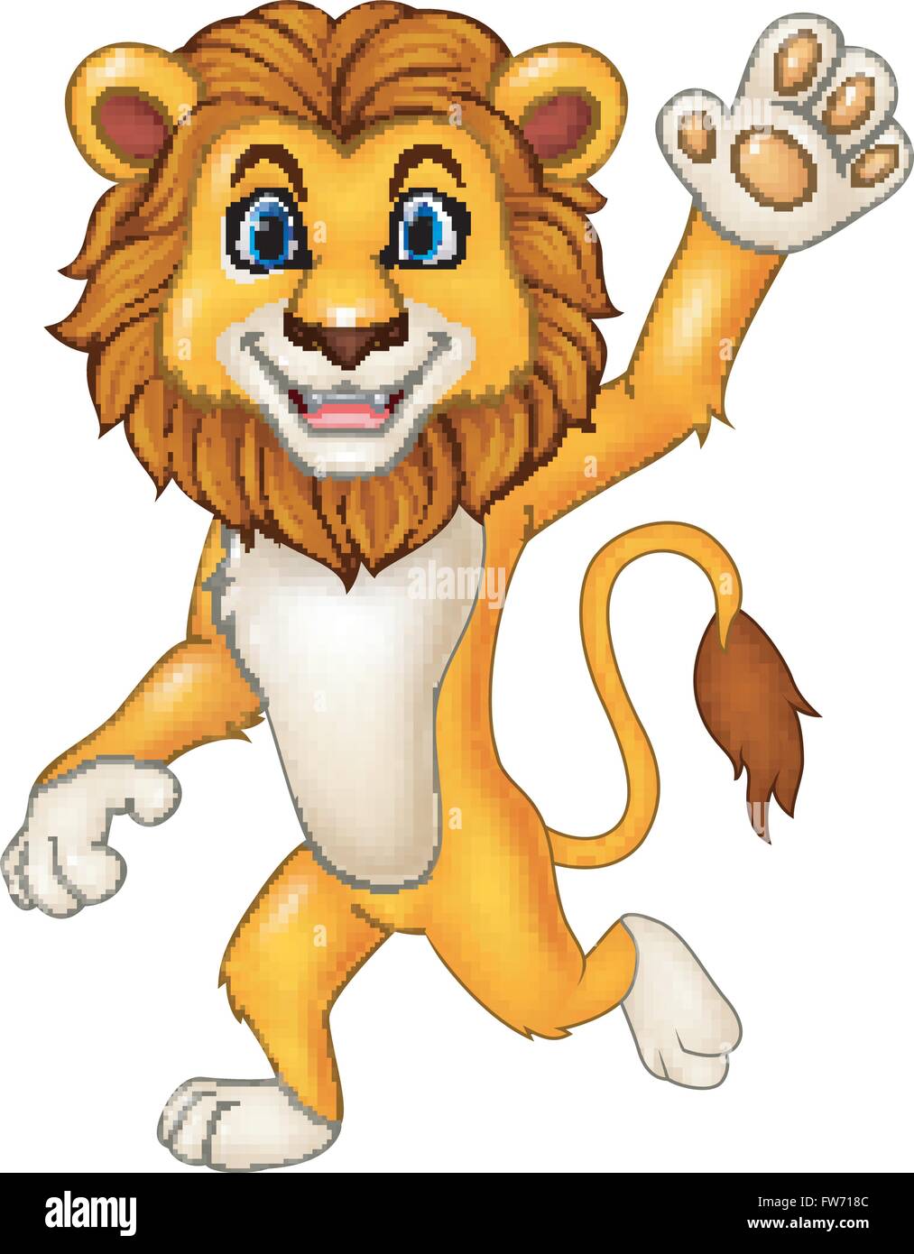 Cartoon funny lion waving Stock Vector Image & Art - Alamy