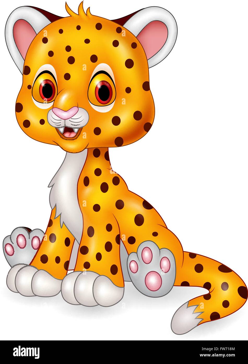 Cartoon happy baby cheetah sitting Stock Vector Image & Art - Alamy