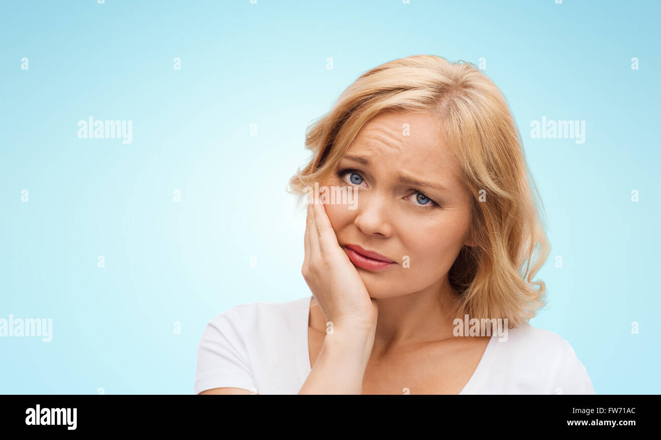 Woman toothache holding face hi-res stock photography and images - Alamy