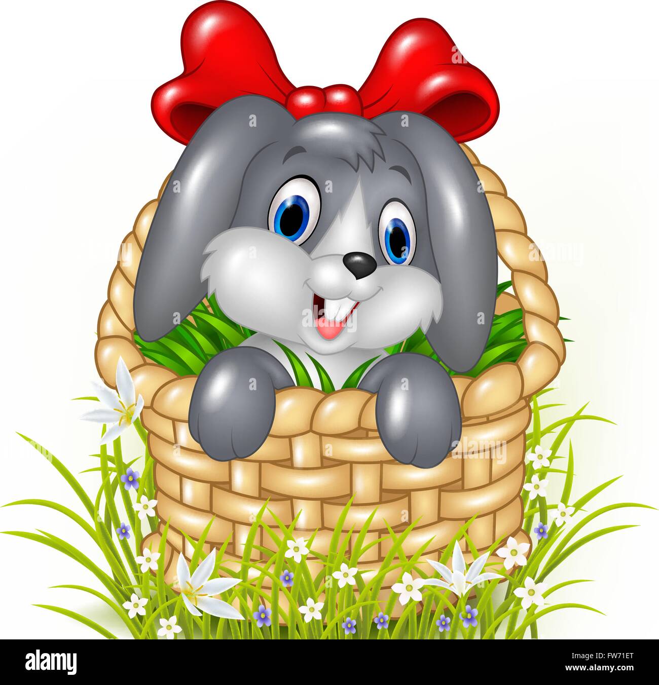 Little cartoon rabbit sitting in a bucket Stock Vector Image & Art - Alamy