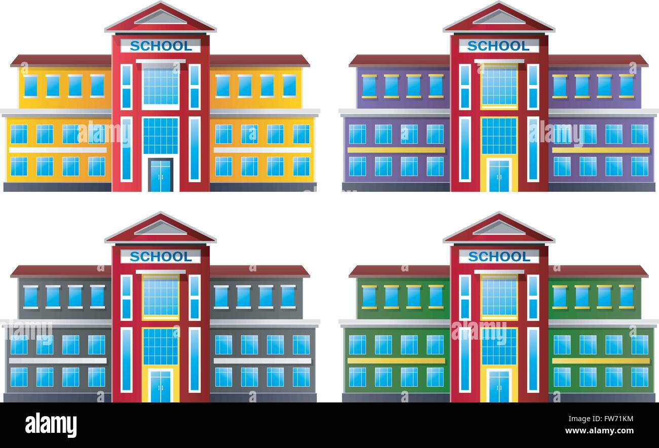 Illustration of school building collection set Stock Vector Image & Art ...