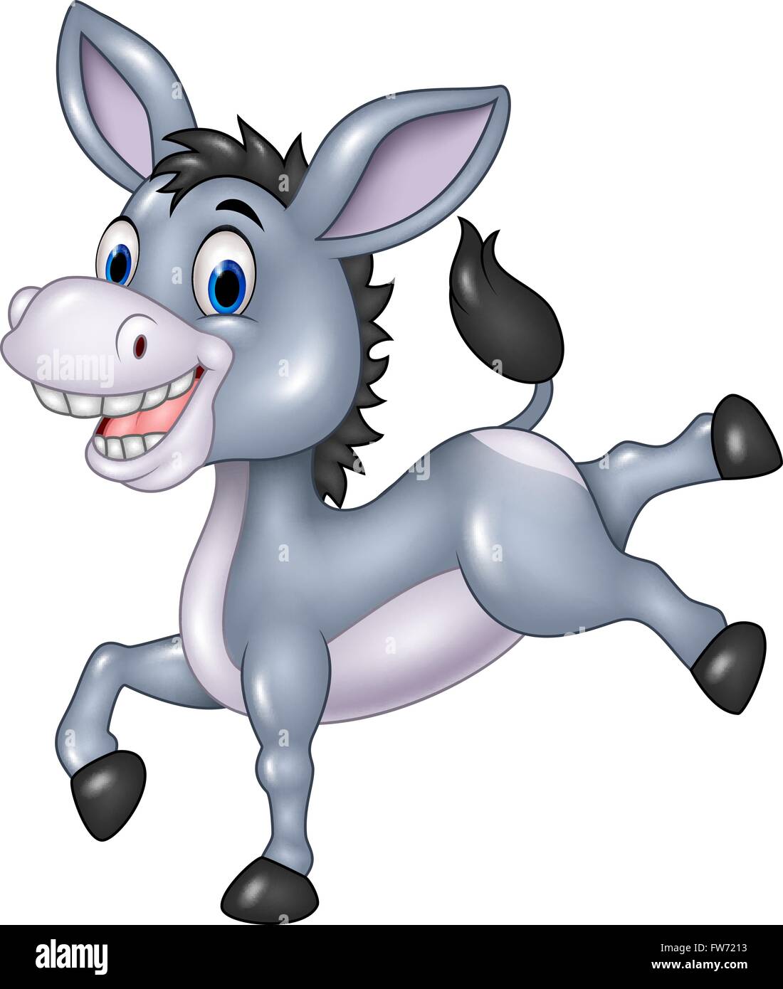 Cartoon happy donkey isolated on white background Stock Vector Image ...