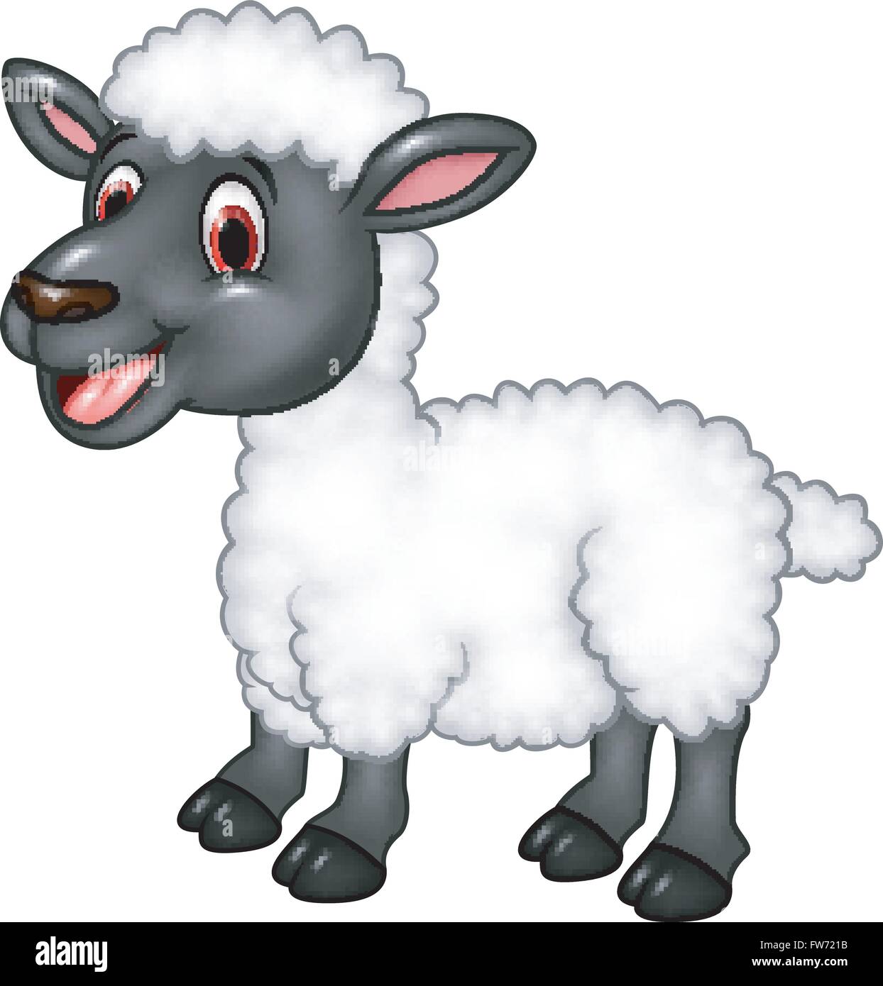 Cartoon happy sheep posing isolated on white background Stock Vector ...
