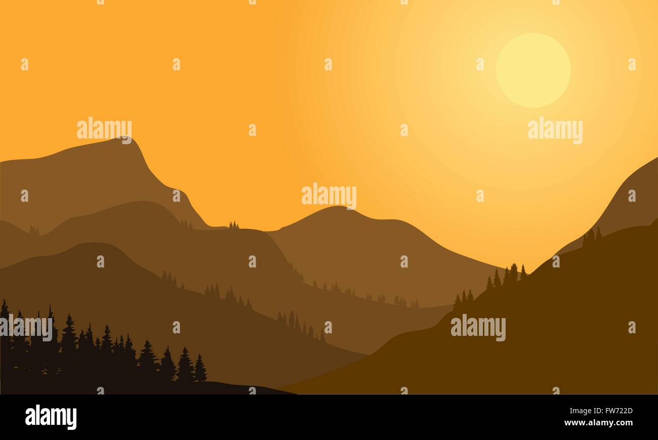 Morning mountain layers background Stock Vector Images - Alamy