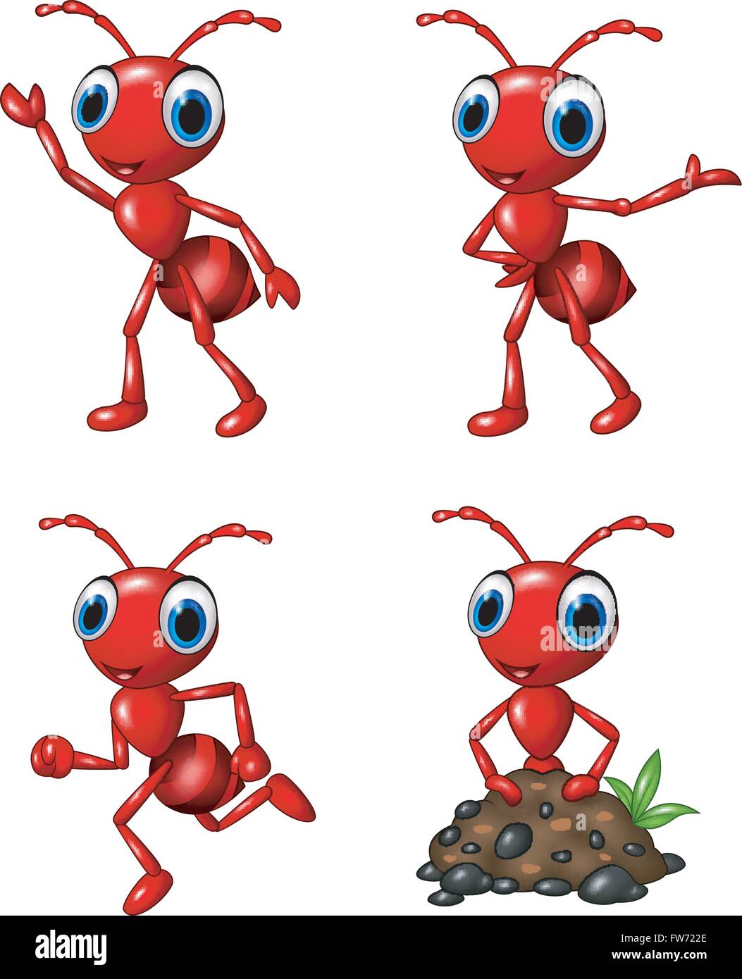 Cartoon funny ant isolated on white background Stock Vector Image & Art ...