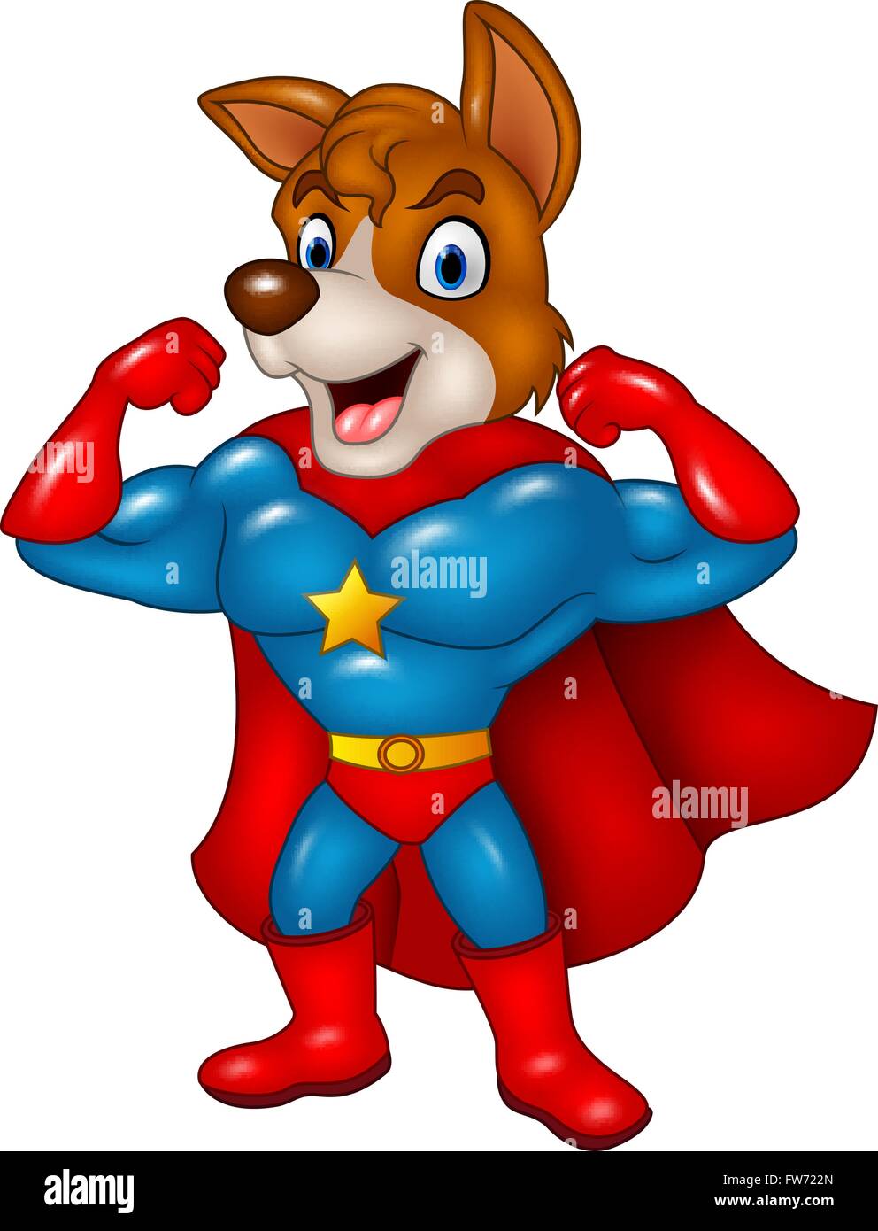 Cartoon superhero dog posing isolated on white background Stock Vector ...
