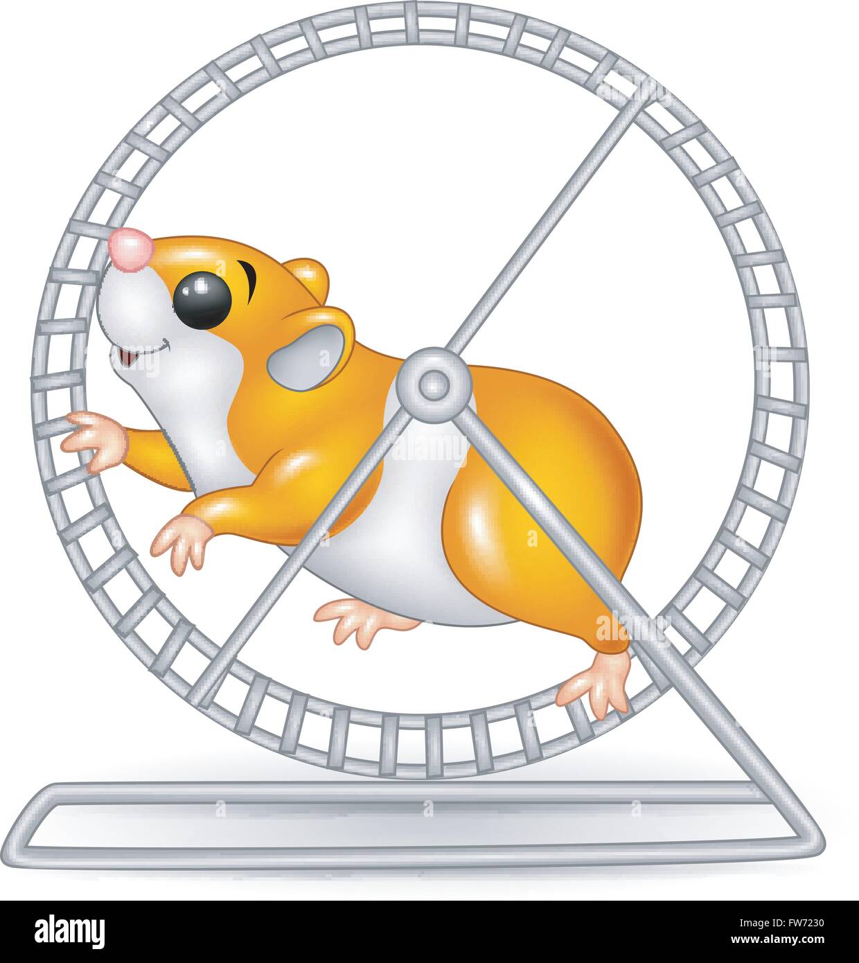Cute hamster running in rolling wheel Stock Vector Image & Art - Alamy