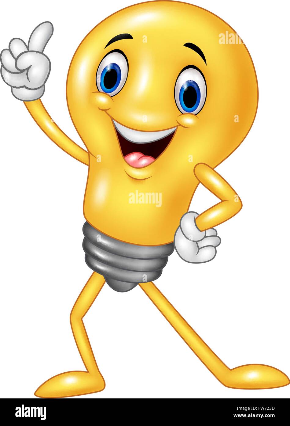 Light bulb cartoon smiley hi-res stock photography and images - Alamy