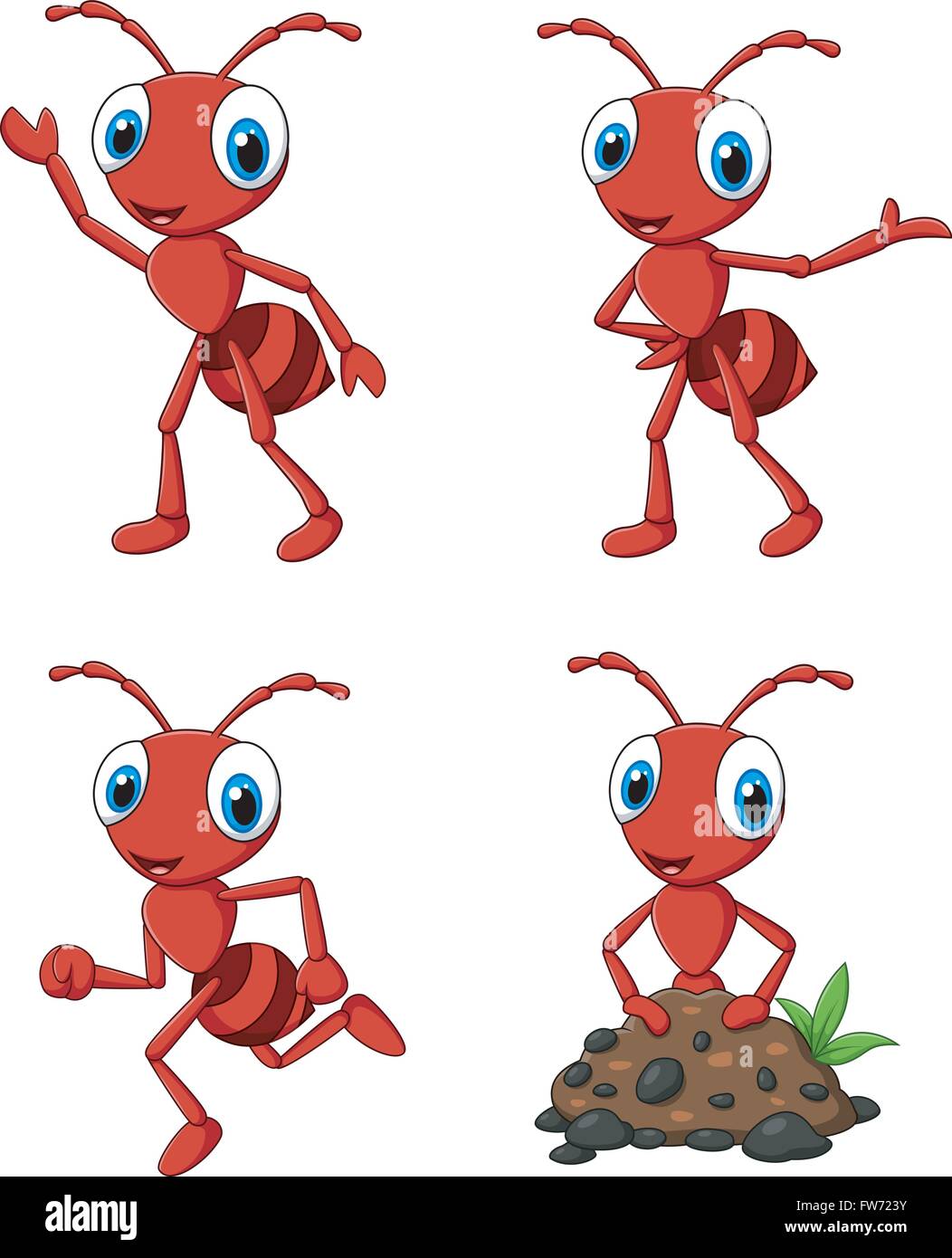 Cartoon funny Red And isolated on white background Stock Vector Image ...