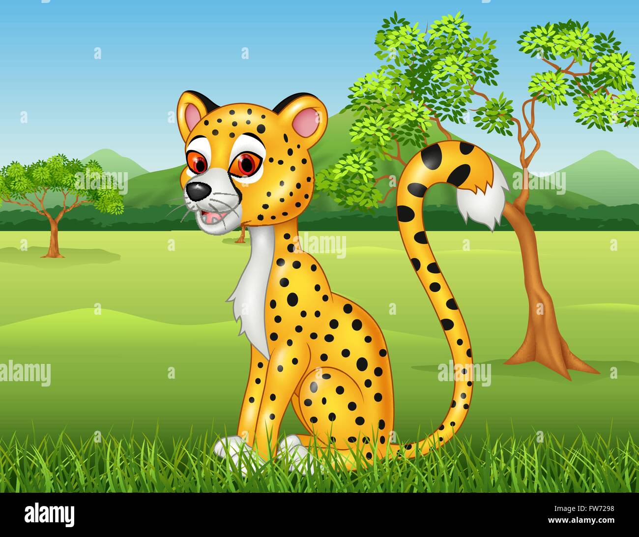 Cheetah in savanna Stock Vector Images - Alamy