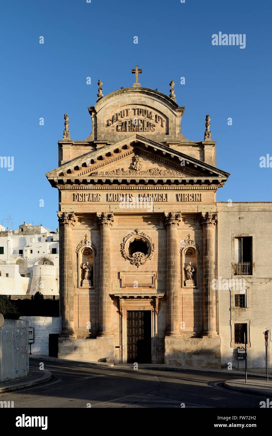 Front view of Carmine Church in Ostuni Stock Photo - Alamy