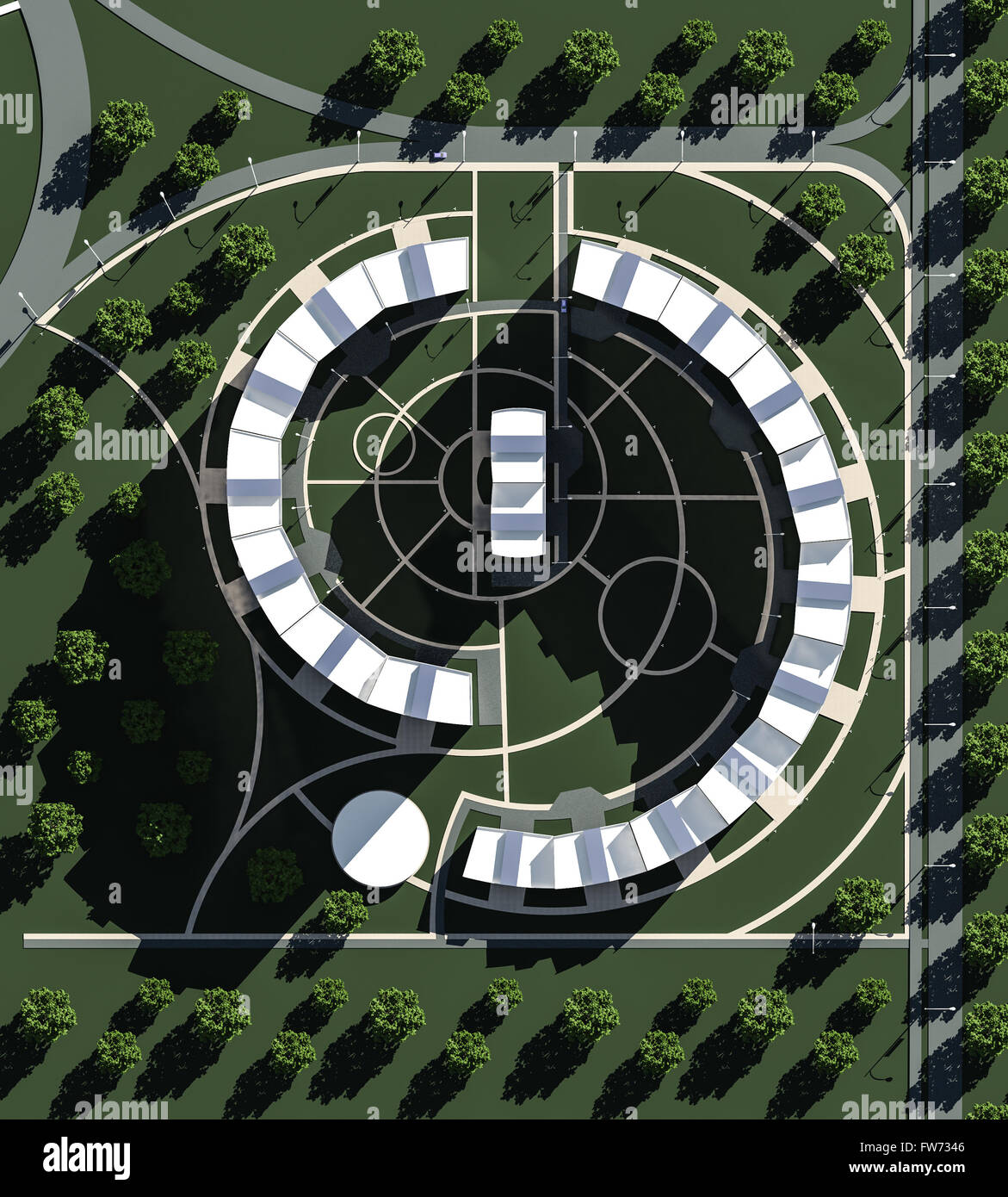 3D render of concept of residential complex on white, residential ...