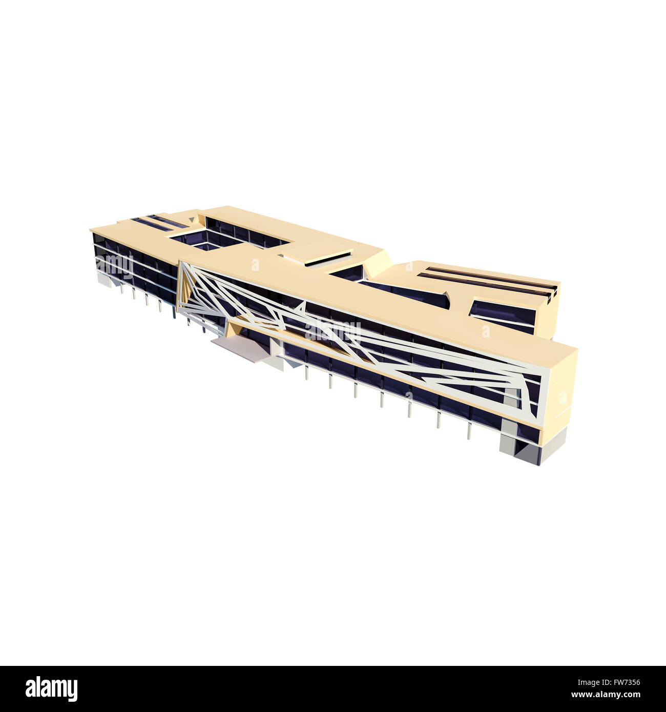 3d render of conceptual comercial building on white Stock Photo - Alamy