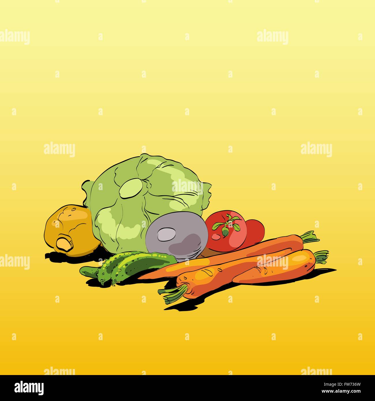 Vegan salad green vegetables Stock Vector Images - Alamy
