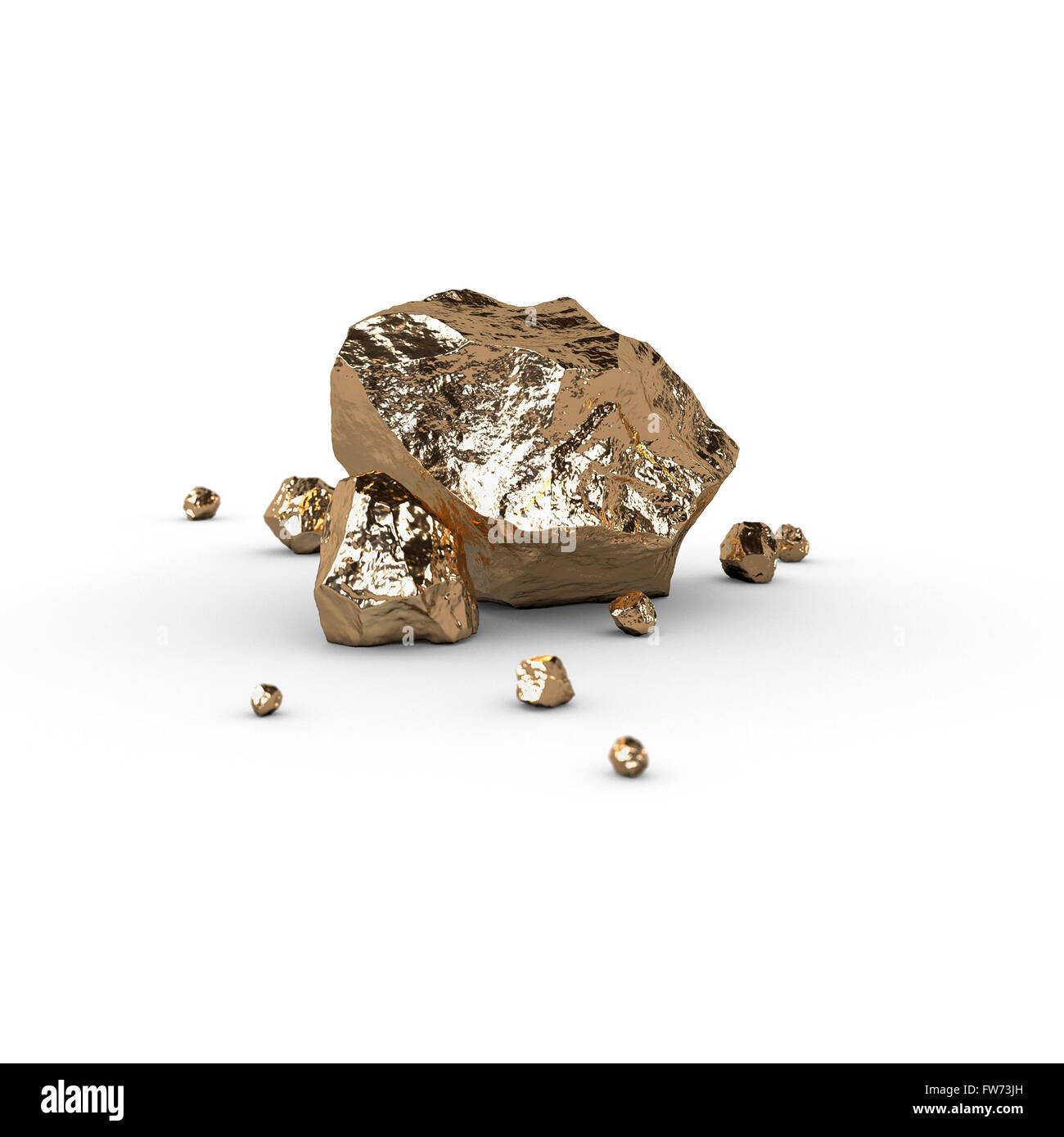 Gold piece, mineral raw materials isolated illustration Stock Photo - Alamy