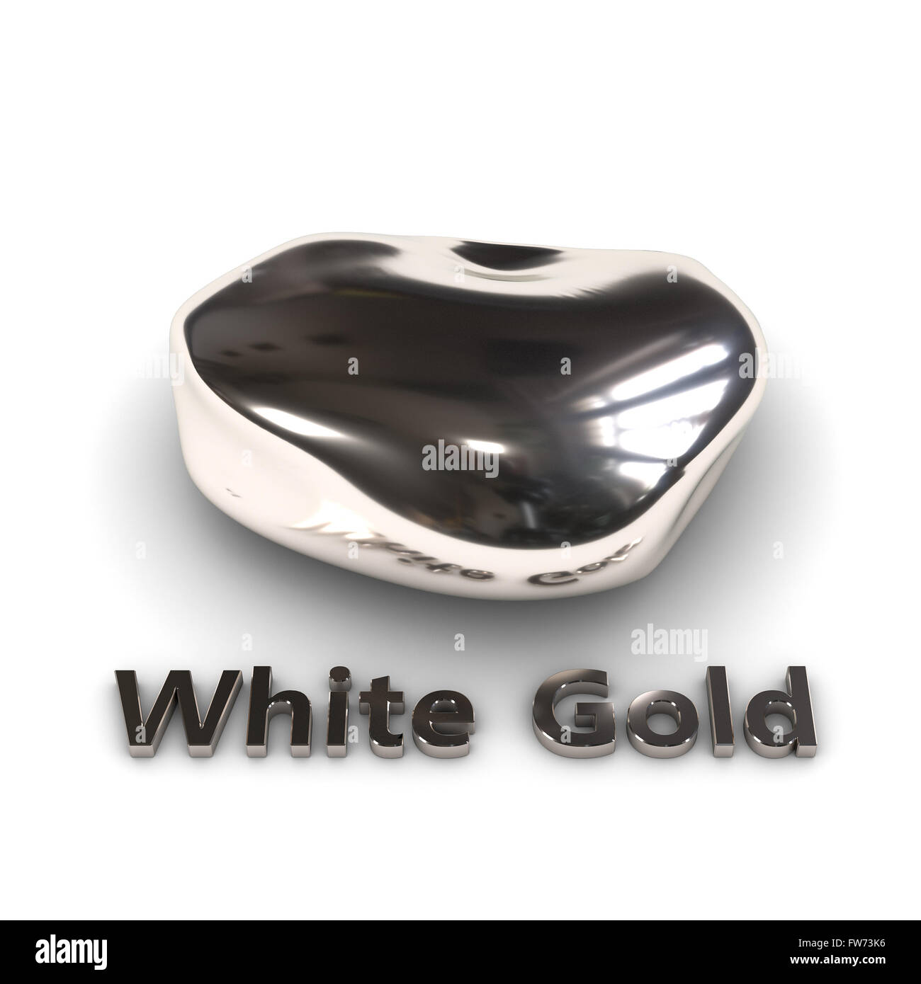 White Gold precious stone with gold subscription Stock Photo - Alamy