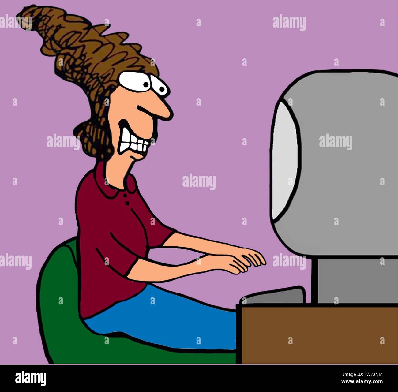 Business illustration of an anxious businesswoman Stock Photo - Alamy