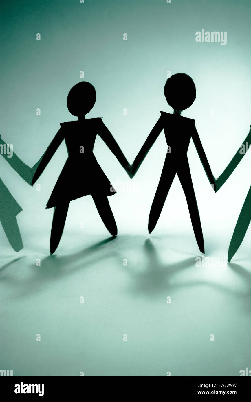 Shadow figures with hands hi-res stock photography and images - Alamy