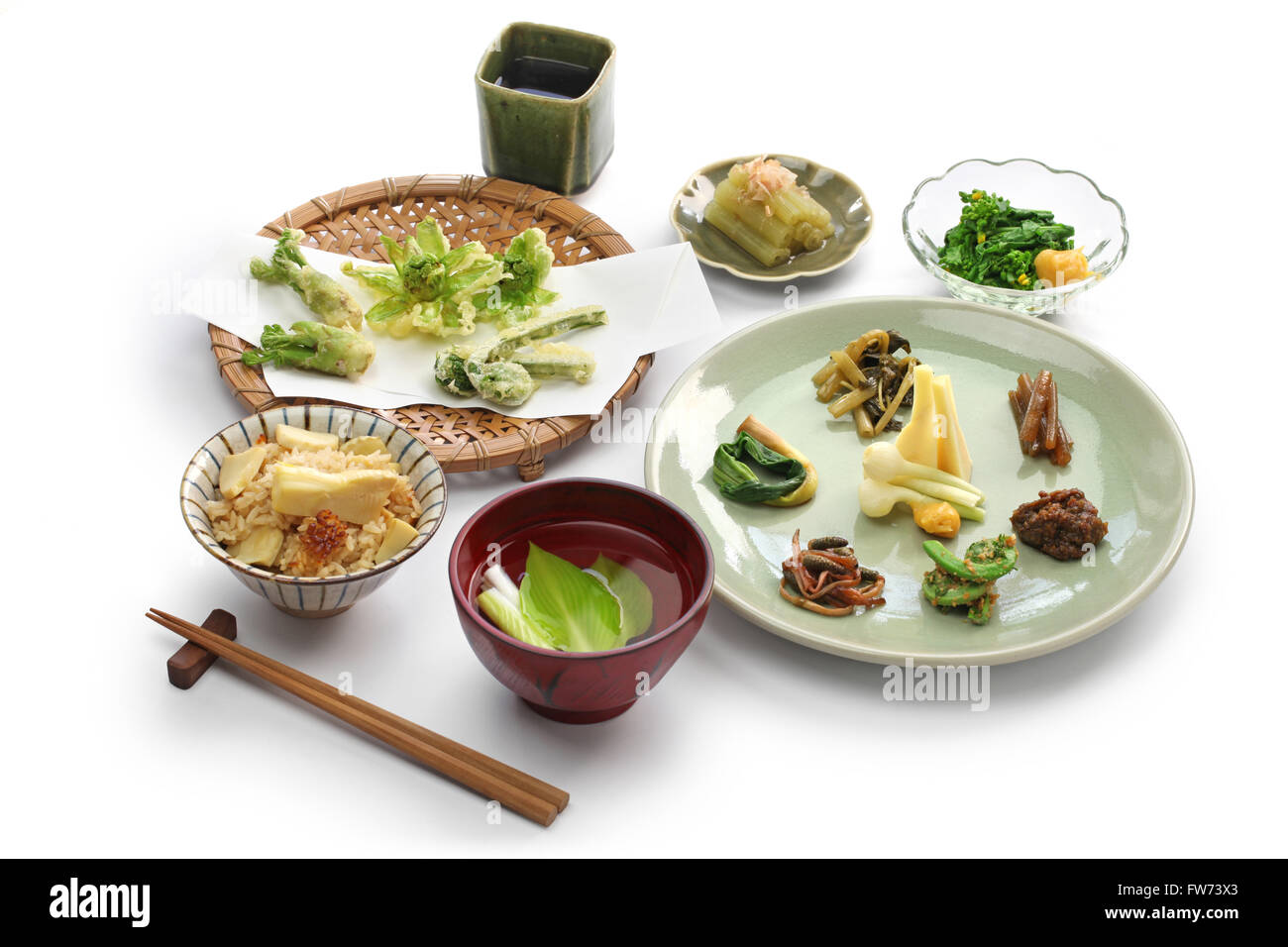 sansai ryori, japanese edible wild plants vegetables cuisine,healthy ...