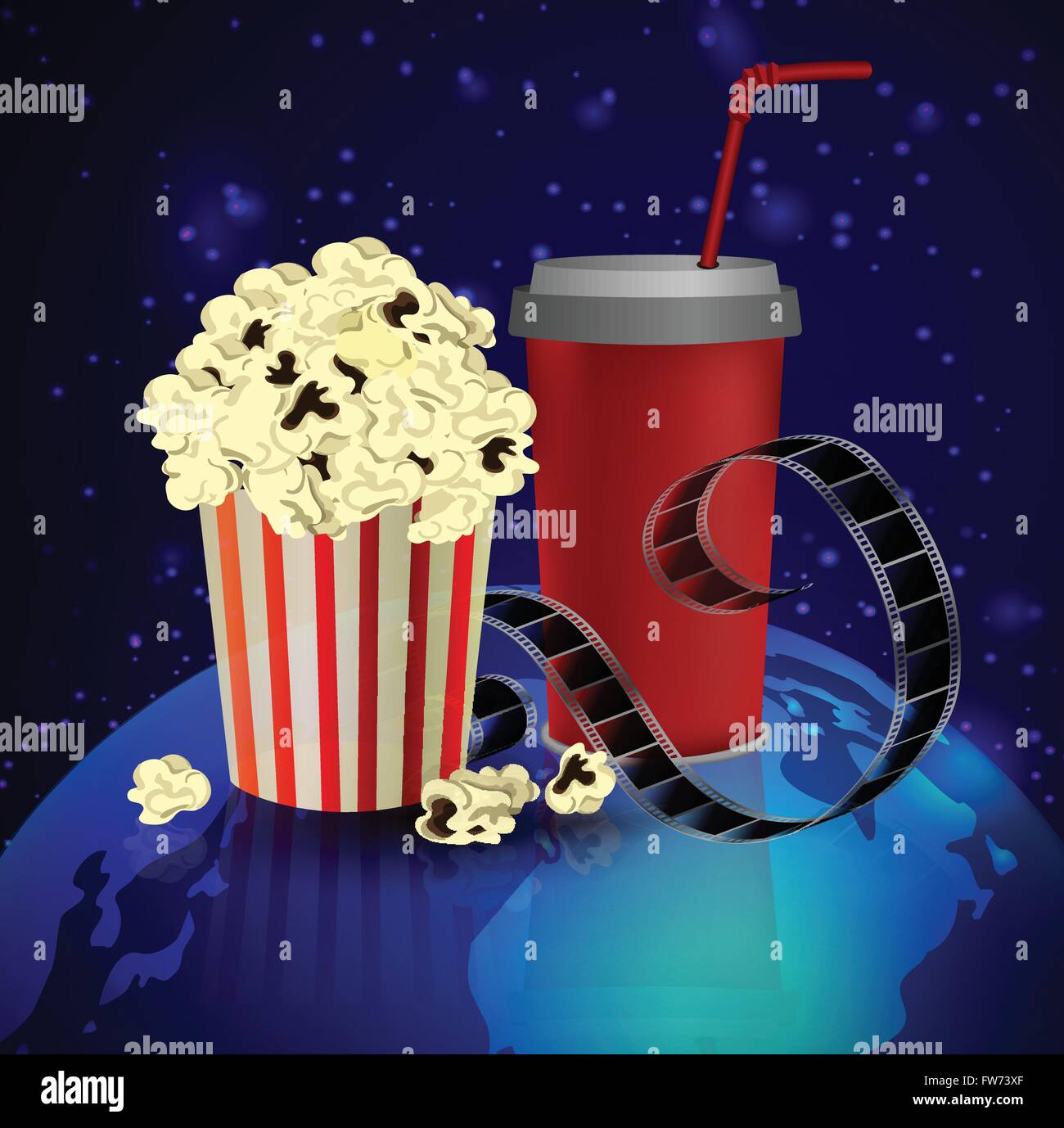 Popcorn and movie film Stock Vector Image & Art - Alamy