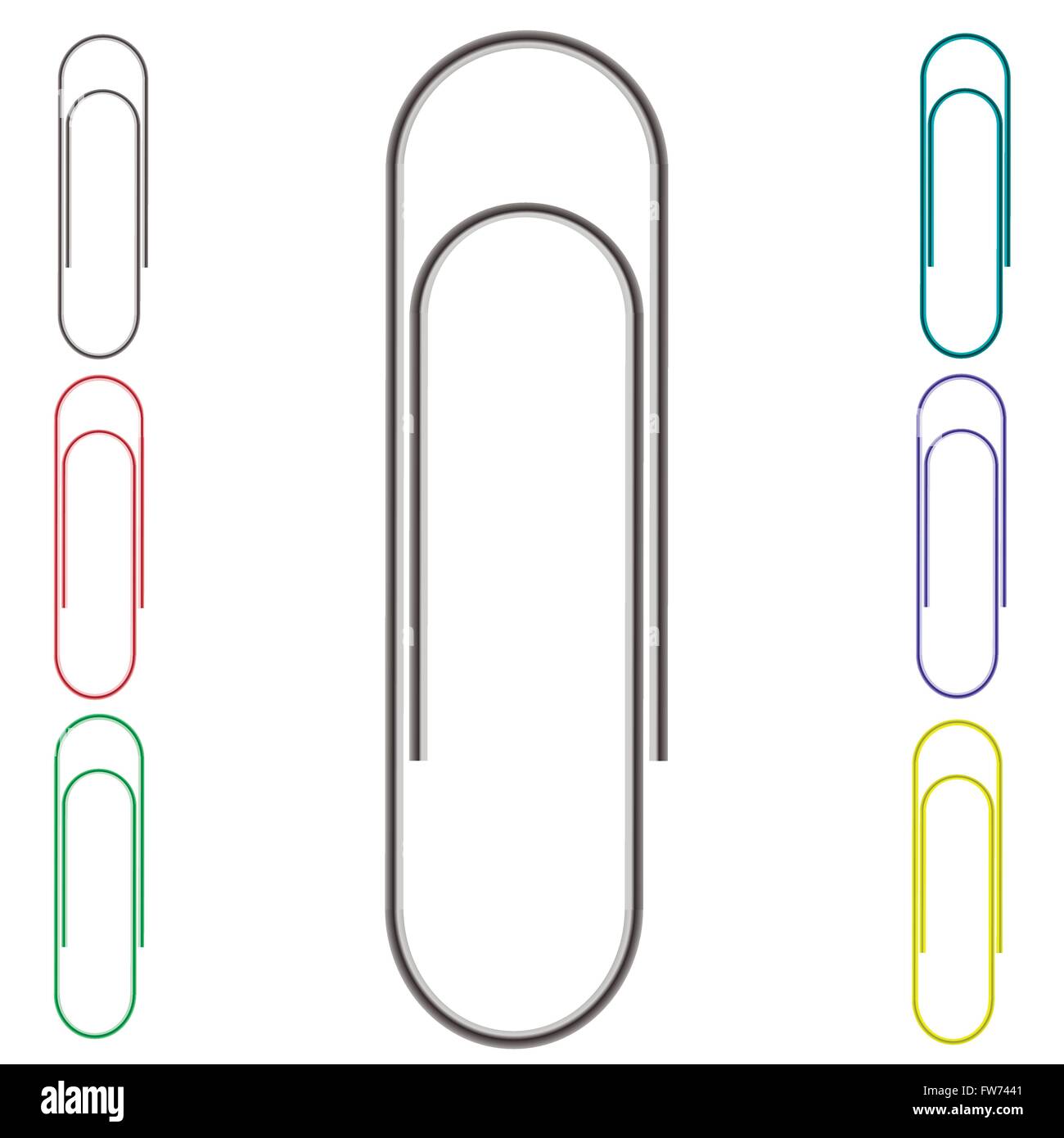 Set of Colorful Paper Clips Stock Vector Image & Art - Alamy
